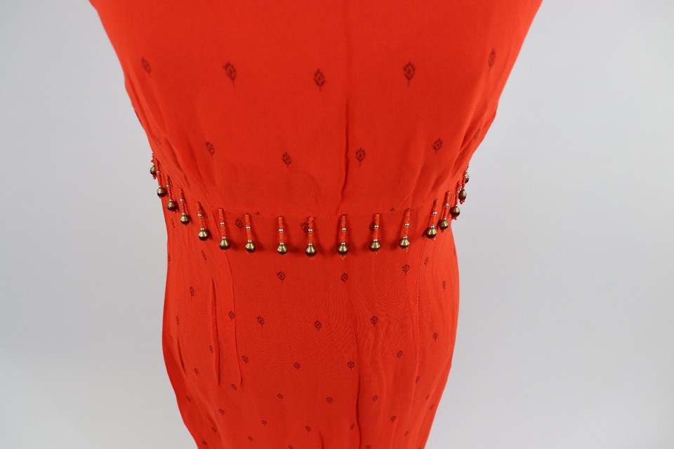 Vintage 1990s Orange Striped Beaded Jessica Howard Dress Size 8 (S/M ...
