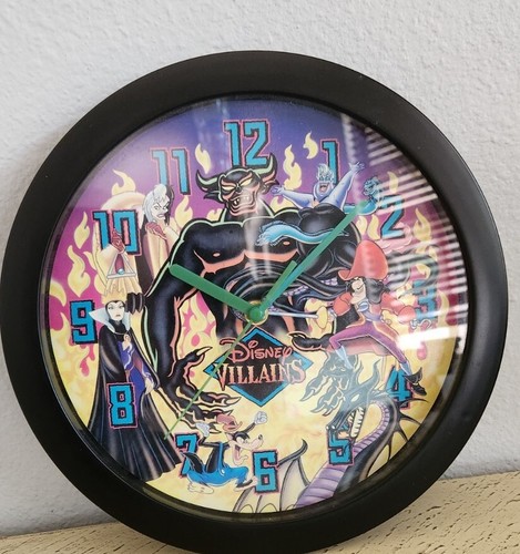Rare Disney Villain Timeworks Wall Clock Cruella Ursula Maleficent ...