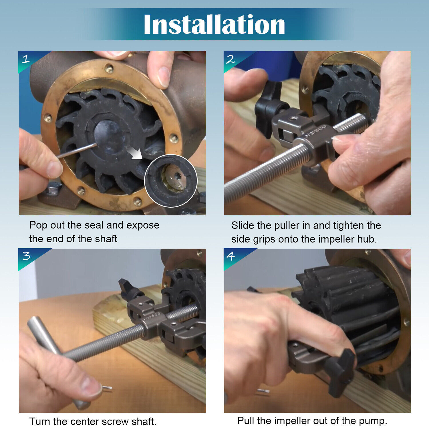 Impeller Puller Removal for Impellers 2-1/4" to 2-9/16" Jabsco Pump ...