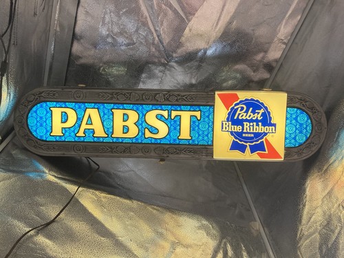 VINTAGE PABST BLUE RIBBON LIGHT UP BEER SIGN AWESOME 37”X 9” 2 | eBay