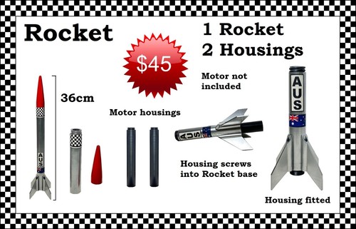 Checker Beginner Model Rocket Kit 3D printed Rocket and Motor Housings ...