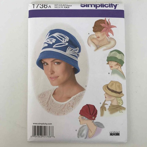 Simplicity Sewing Pattern 1736A UNCUT Flapper 1920s Cloche Costume Hat ...