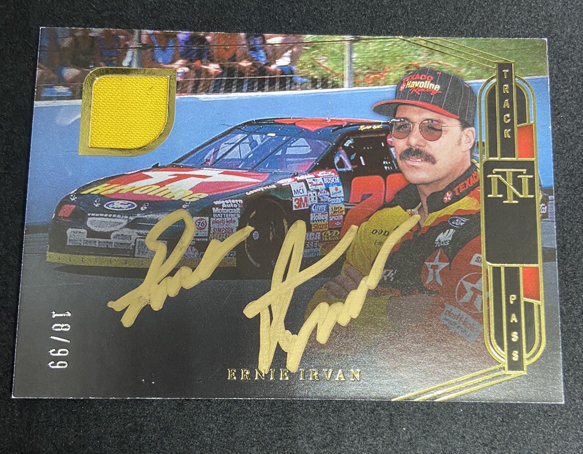 2023 National Treasures Racing Ernie Irvan Gold Ink Patch Auto #’d 18 / ...