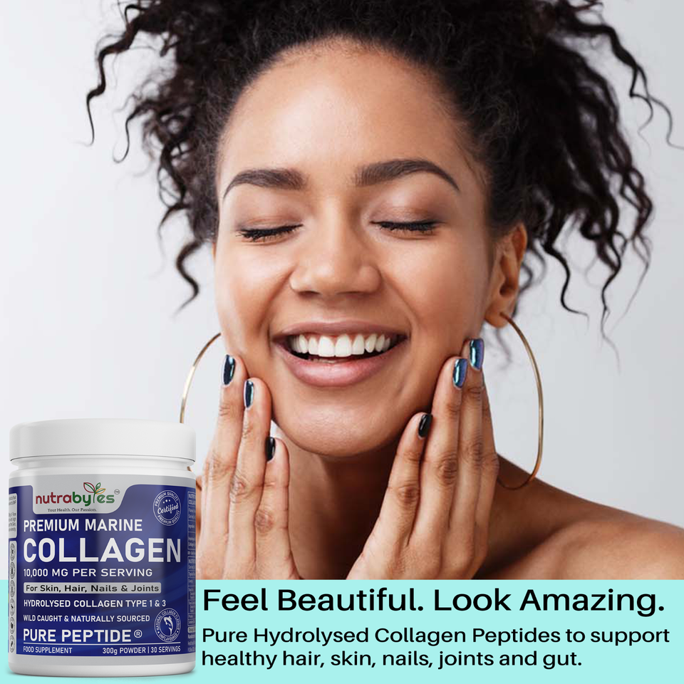 Nutrabytes Marine Collagen Powder 10,000mg Hydrolysed Peptides - 60 ...