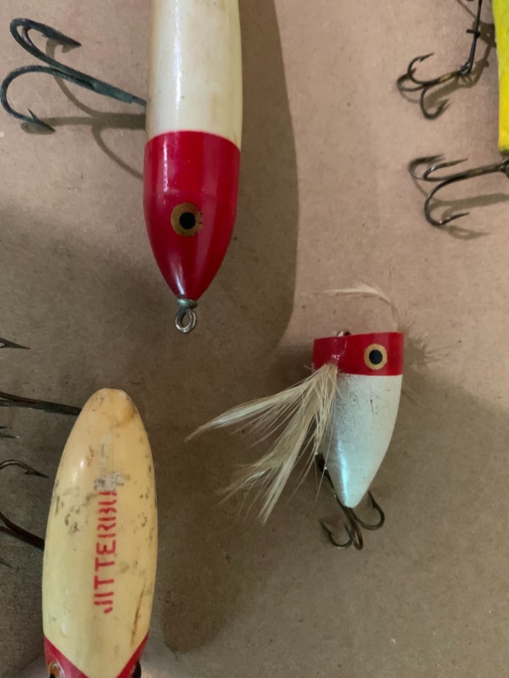 Vintage Fishing Lure Lot Heddon Mepps Jitterbugs Torpedo Spinners | eBay