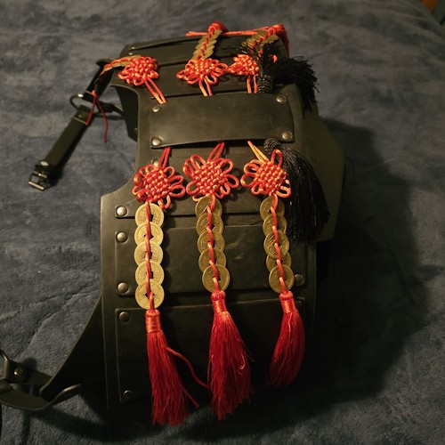 Handmade Samurai Style Shoulder Armor (Sode)– Black Leather with Feng ...