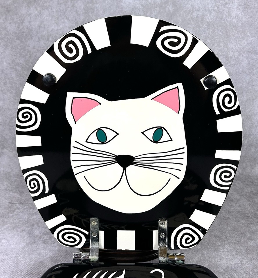 RARE Bemis Gallery Collection Cat Toilet Seat Hand Painted Discontinued ...