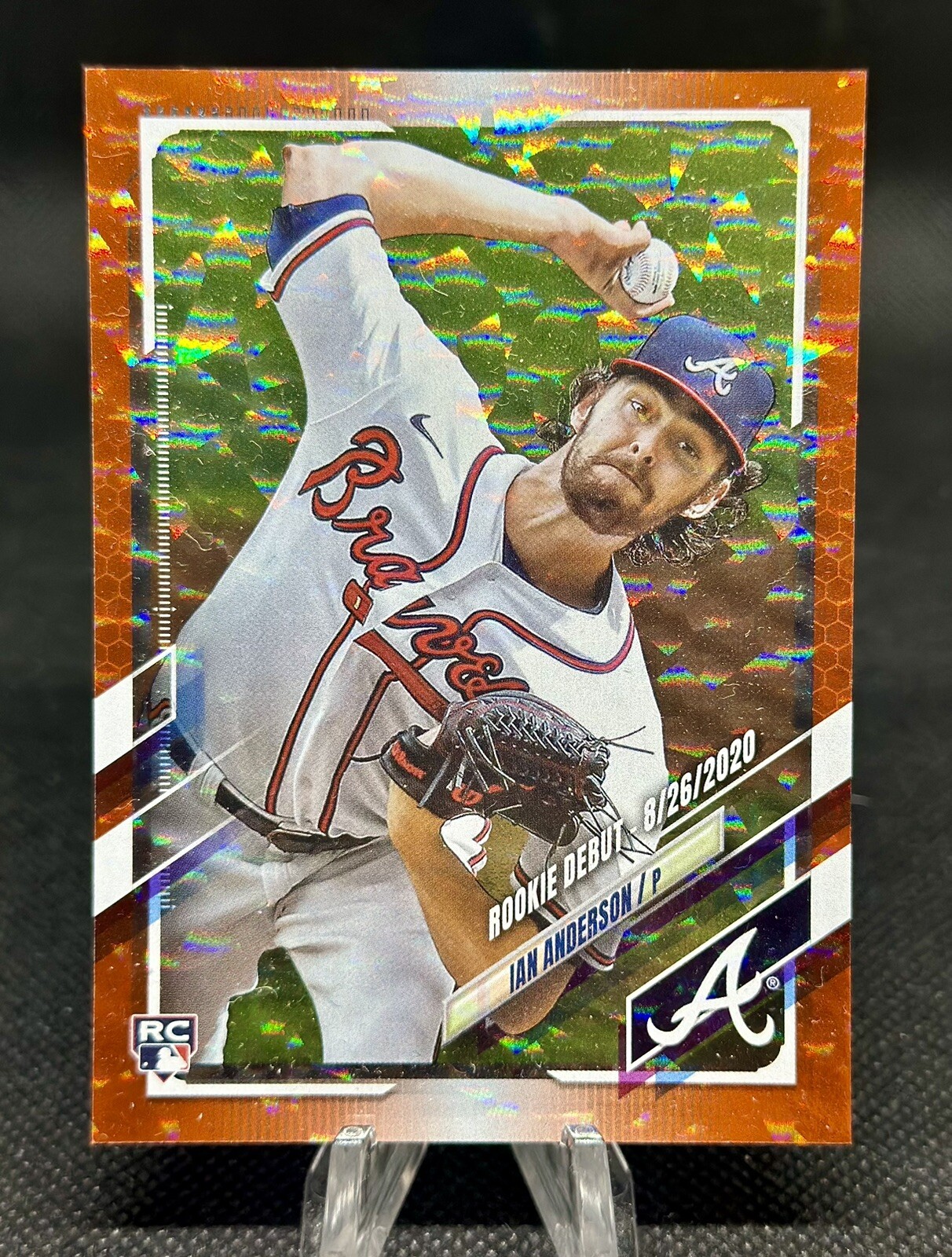 2021 Topps Update Orange Foil Ian Anderson RC #023/299 Braves Rookie # ...