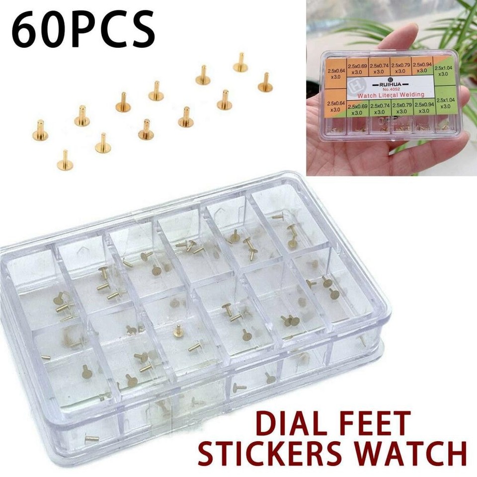 Metal 60pcs Spare Parts for Watch Dial Feet Movement Watch Repair Tools ...