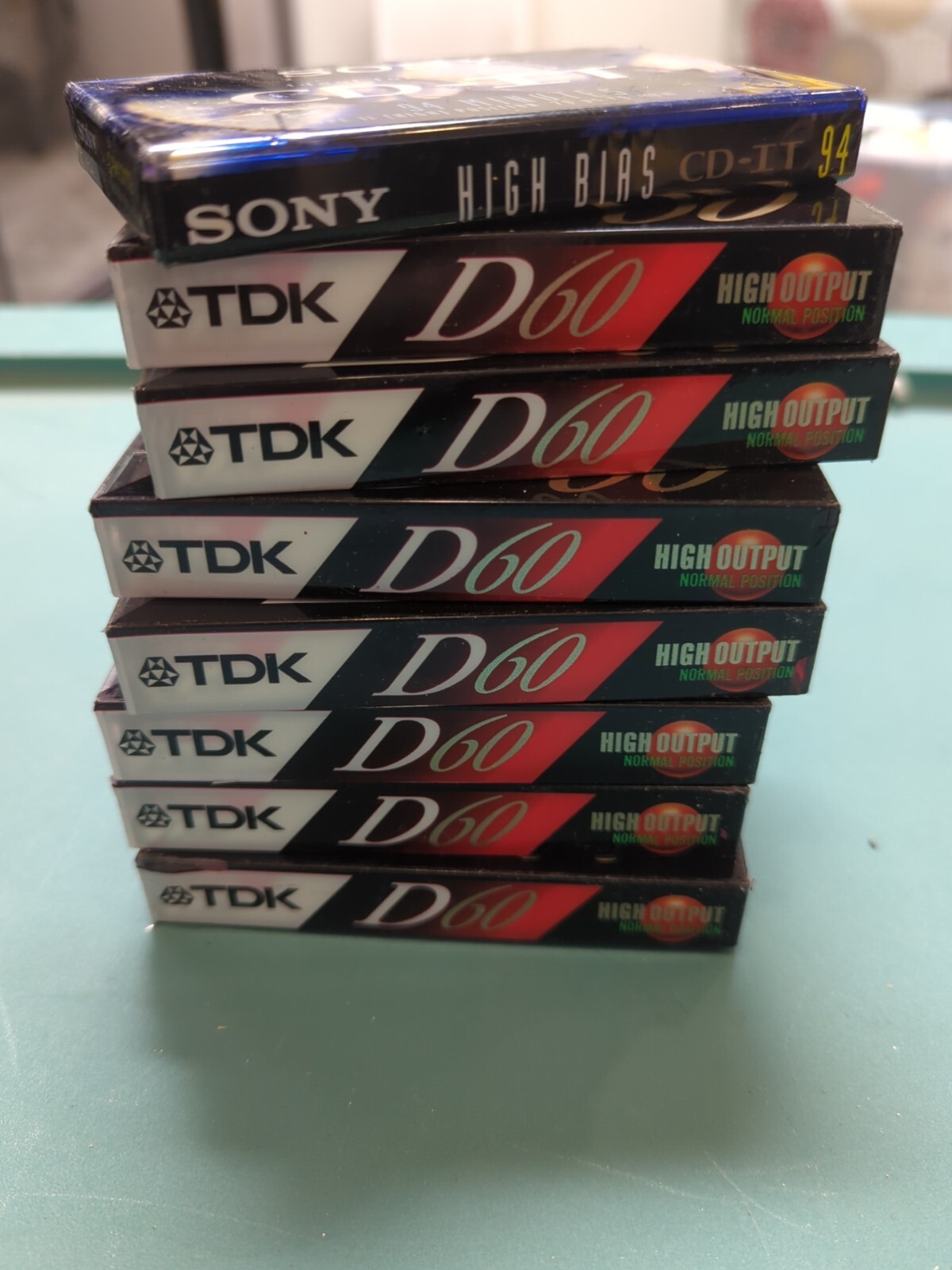 Seven TDK D60 Cassette Tapes High Output IECI/Type I + 1 Sony C-94CDIT2 ...
