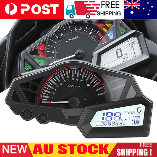 Motorcycle Speedometer LCD Odometer Tachometer Fuel Gauge 15000RPM For ...