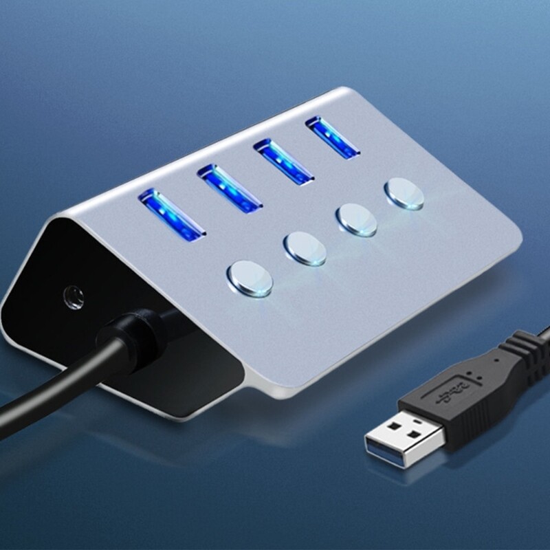 Portable USB3.0 Hub with Individual Switch Multi-port Hub Expander ...