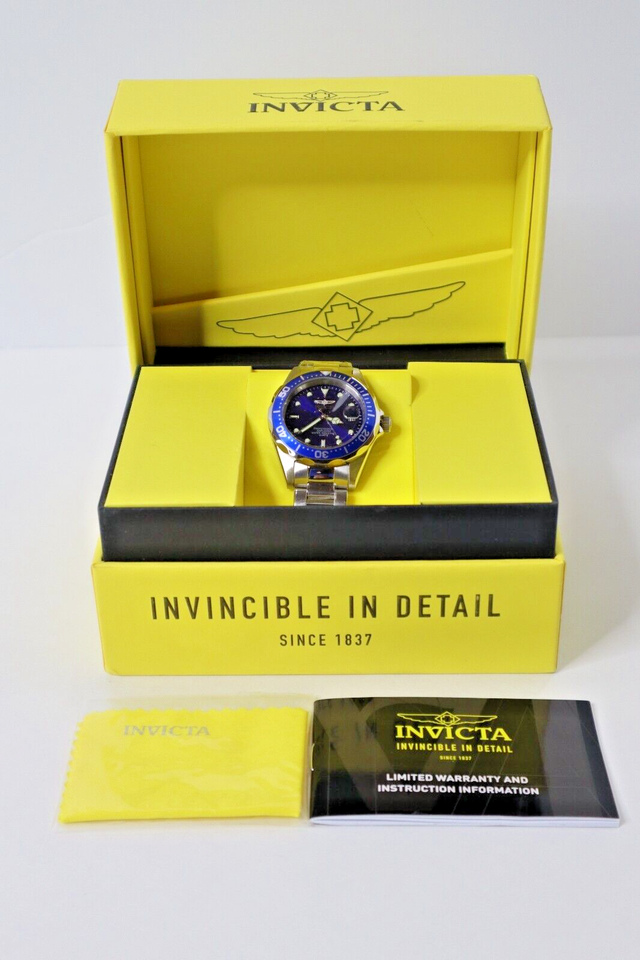 Invicta Pro Diver 200M Quartz Blue Dial 9204 Men's Watch Brand New in ...