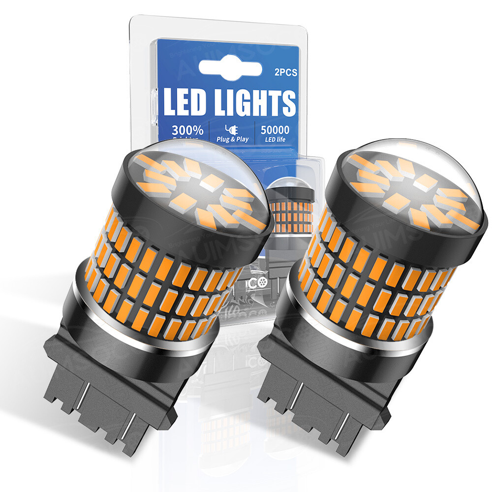 3157 3457 3757 LED Brake Stop Tail Lights Bulbs Lamps Pure Amber 3000K ...