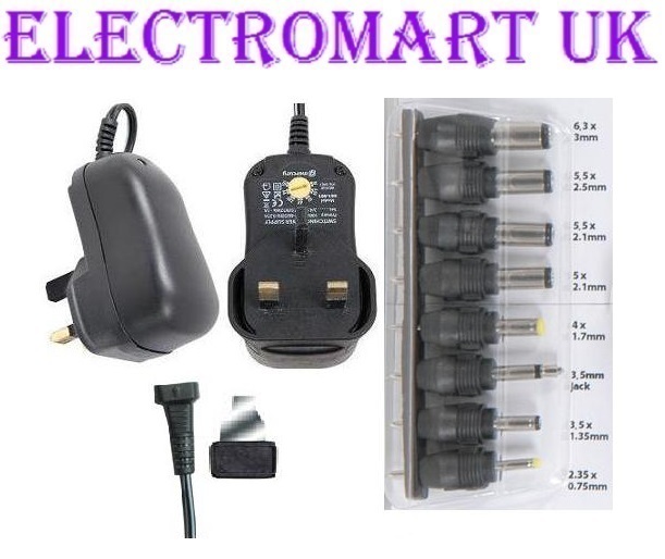 MAINS POWER ADAPTOR 3V 4.5V 5V 6V 7.5V 9V 12V VOLTS | eBay UK