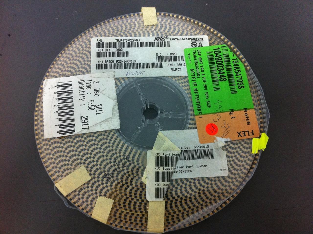 TAJA475K020RNJ-AVX-2917 PCS LOT, Capacitors 4.7uF 20V A CASE 10% SMD ...