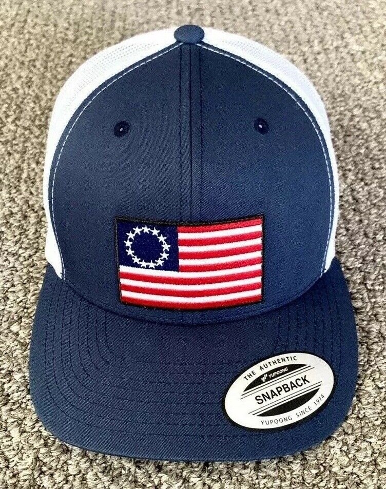 Betsy Ross Flag Hat First US Flag SnapBack Trucker Cap Handcrafted in ...