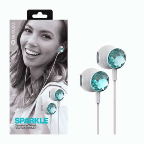 Oreille Écouteurs Quikcell Écouteur Sparkle Gemme Filaire Micro Dressed ...