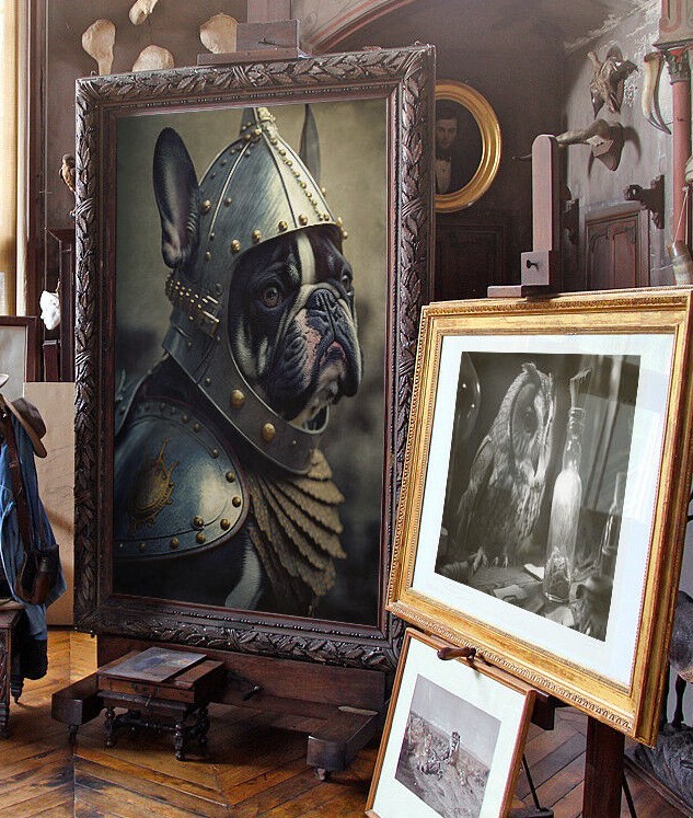 Medieval Bull Dog Art Print Wall Hanging Animal Poster Picture Photo ...
