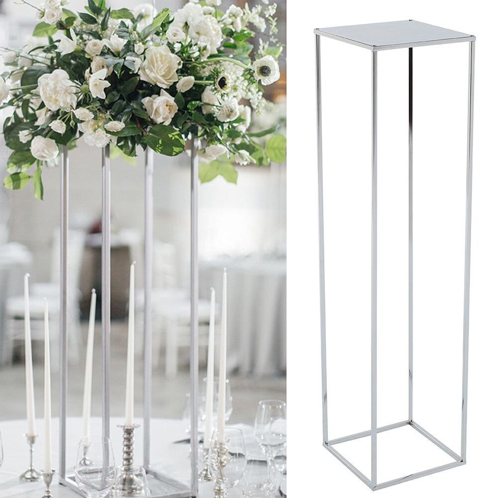 METAL SILVER FLOWER STAND PEDESTAL TABLE CENTREPIECE WEDDING DECO 40/60 ...