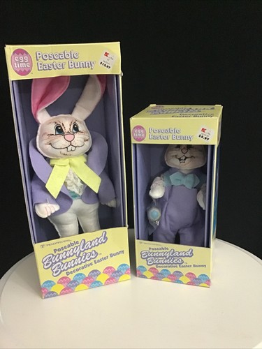 Trendmasters Bunnyland Bunny Plush Posable Figures Lot Of 2 Vtg 1991 ...