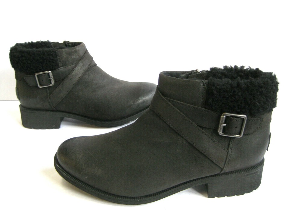 UGG BENSON WOME ANKEL BOOTS LEATHER BLACK US 9 /UK 7 /EU 40 | eBay