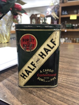 Vintage Half and Half Burley & Bright Bowl and Pipe Tobacco Pocket Tin ...
