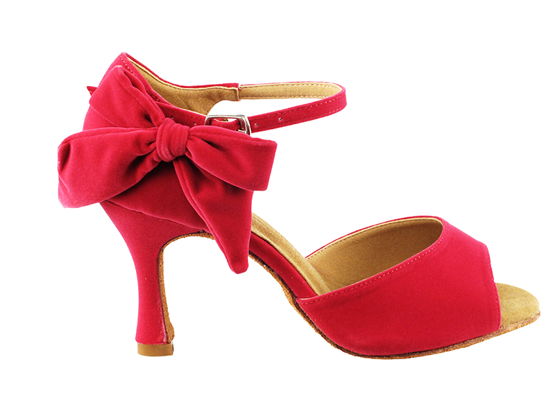 Velvet Bow! Salsa Very Fine Dance Shoes Green, Yellow, Peach, Black ...
