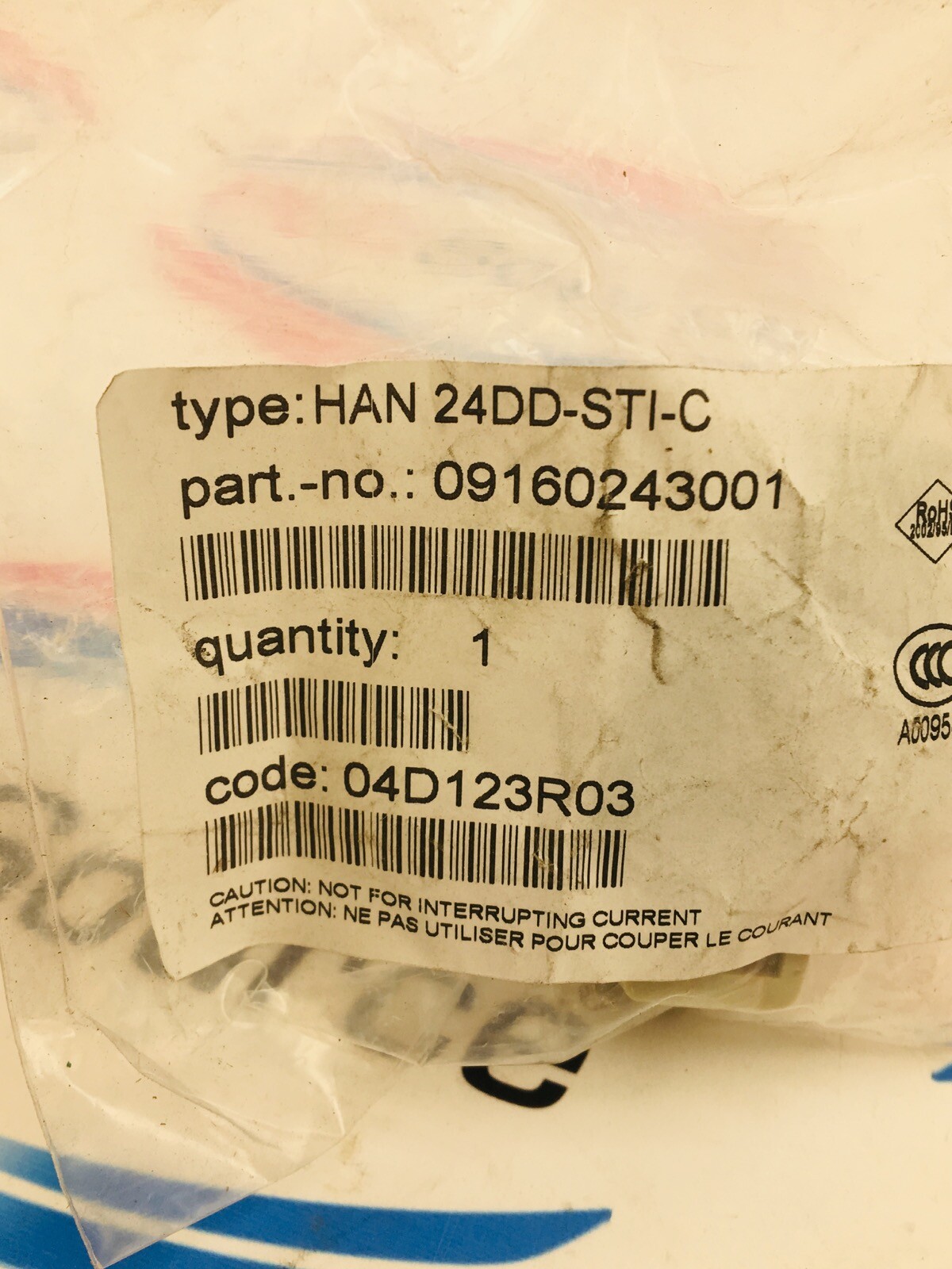 HARTING Han 24dd-sti C 24 Pin Female Connector HAN24DDSTIC 10 a 250 V ...