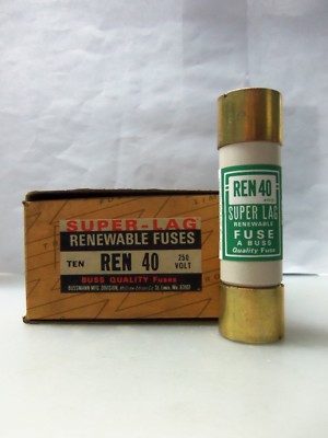 New Lot Bussmann REN 40 Renewable Fuses 40 AMP 250 Volt NIB | eBay
