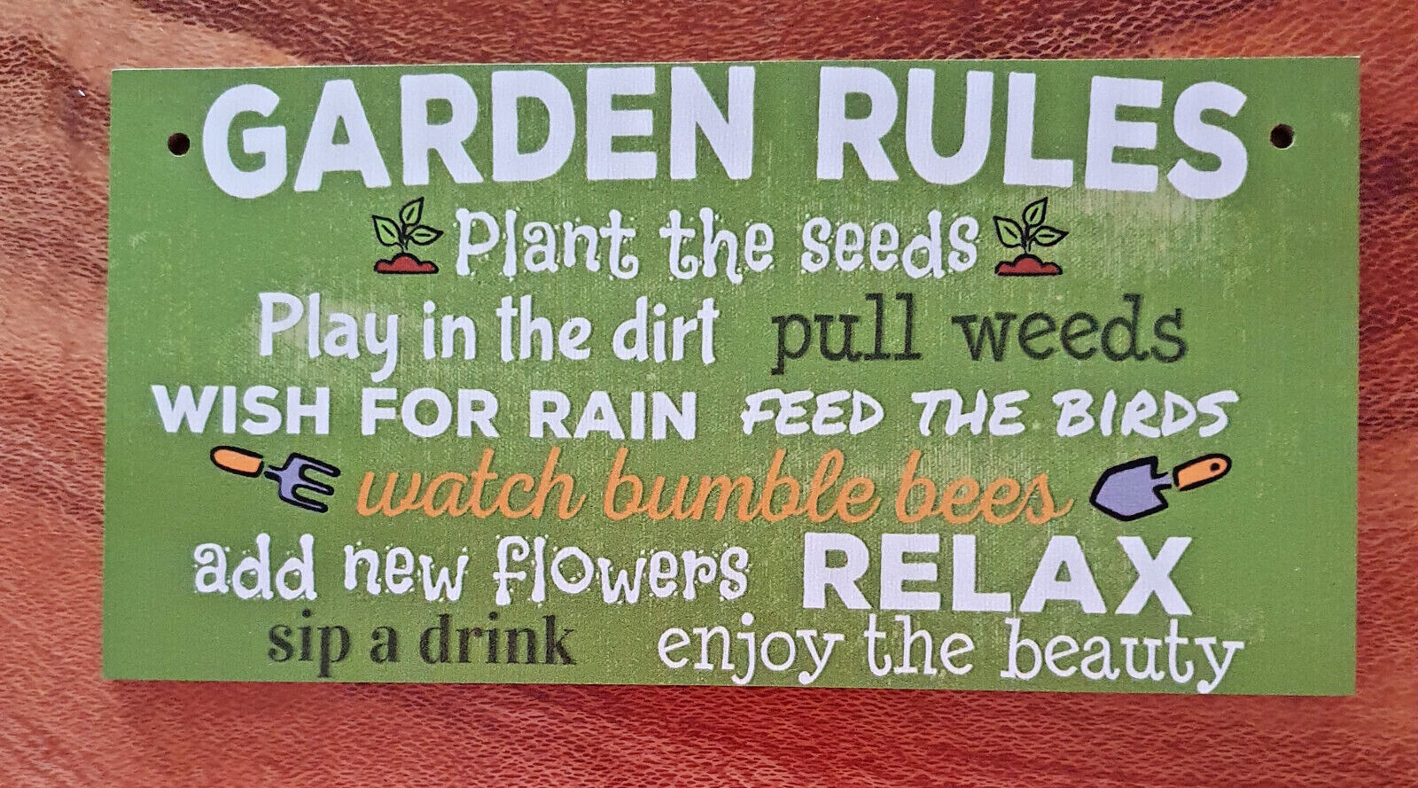 "Garden Rules" sign 20cm x 10cm NEW | eBay Australia