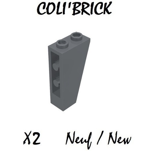 LEGO 2449 - 2x Slope Slope Brick Inverted 75 2x1x3 - Dark Bluish Gray ...