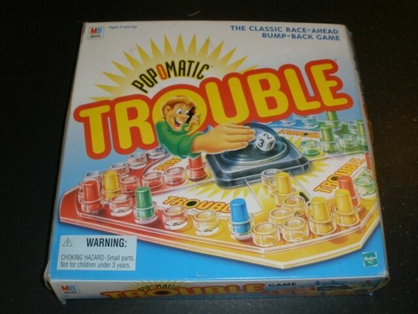 Pop O Matic Trouble Game 1986 Milton Bradley 4658 Recommend Age 10 for ...
