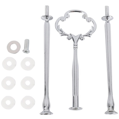1set 2 3 Tier Cake Plate Stand Heavy Metal Center Handle Fitting ...