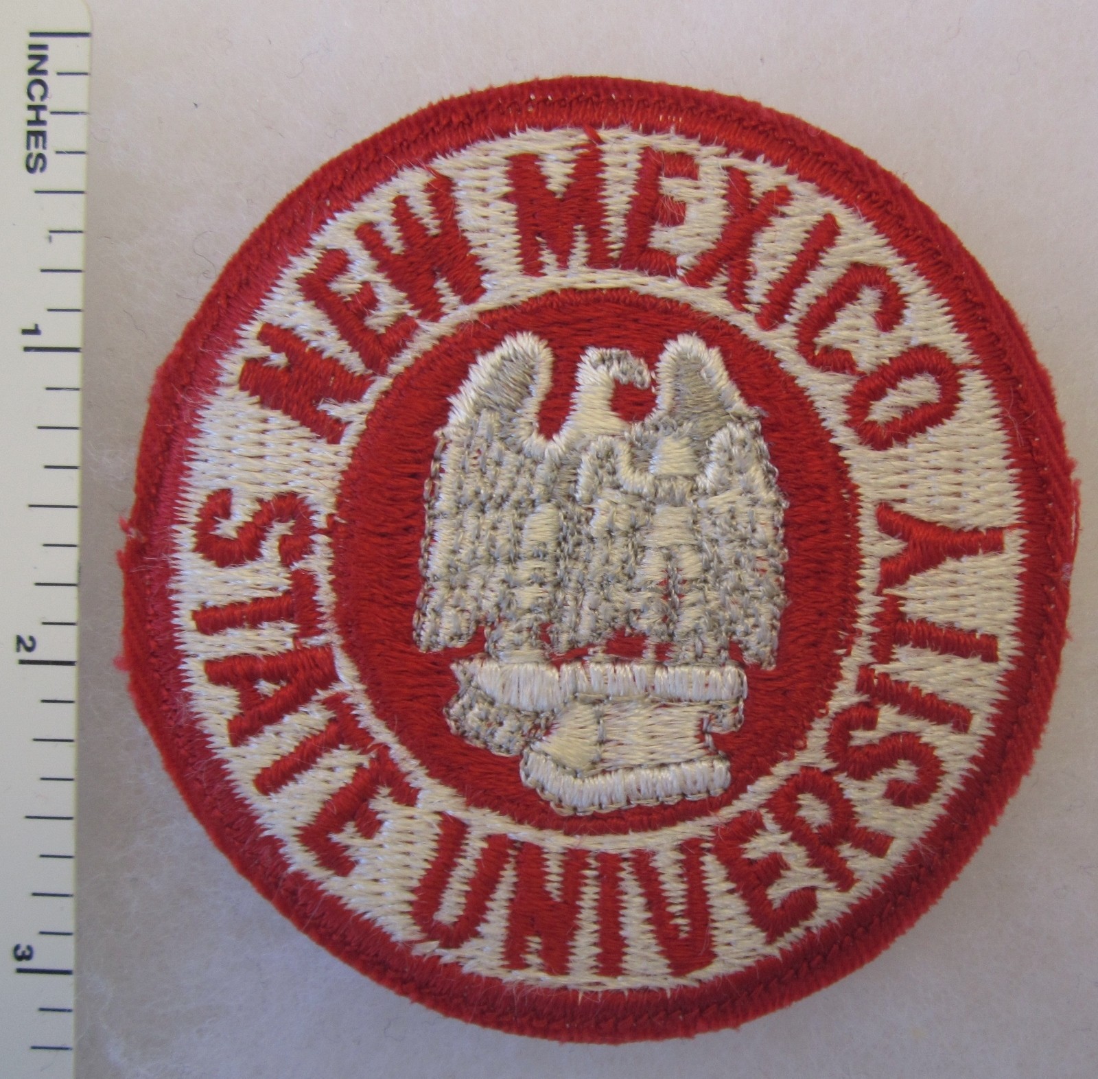 NEW MEXICO STATE UNIVERSITY ROTC PATCH (Red) Cut Edge Vintage ORIGINAL ...