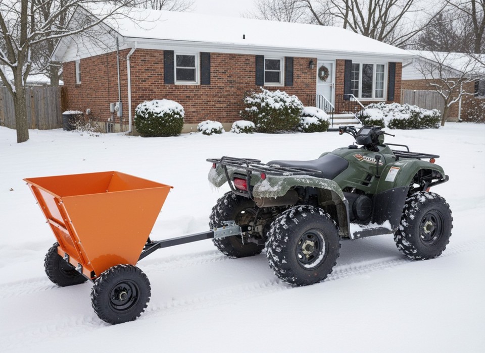270L Sand & Gravel Spreader/Gritter, Utility Tow-ATV/UTV Lawn Tractor ...