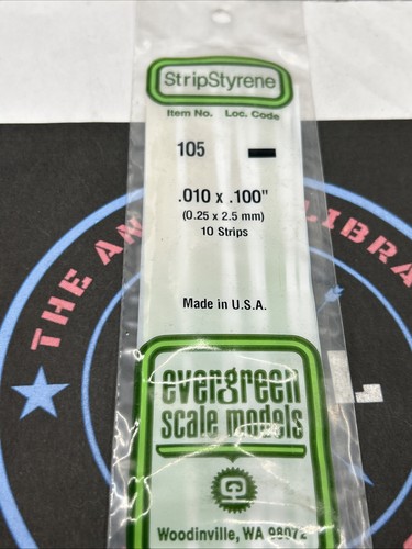 Evergreen Scale. Polystyrene Strips. 14" 105 .010 X .100 (10) | eBay