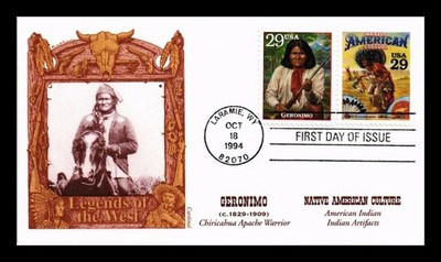 DR JIM STAMPS US COVER GERONIMO NATIVE AMERICAN CULTURE LEGENDS OF THE ...
