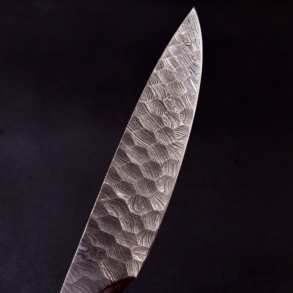 12" Ridged Unique Damascus Steel Hunting Full-Tang Drop Point Bowie ...