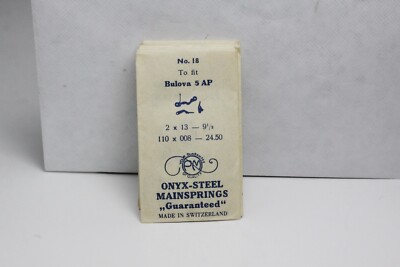 NOS PM Onyx-Steel Watch mainspring No.18 Bulova 5 AP 2R | eBay
