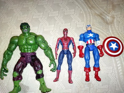 Toybiz Marvel 2002 Toby Maguire Spiderman, Hulk, Captain America no box ...