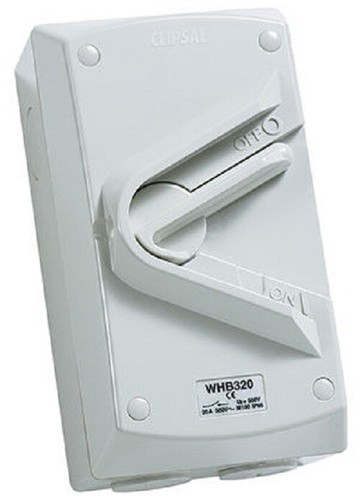 Clipsal WHB-SERIES SURFACE SWITCH 440V 3-Pole Weather Protected GREY ...