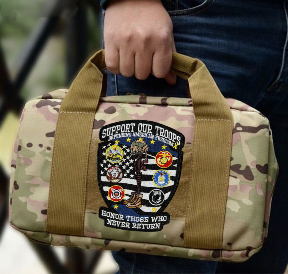 Support Our Troops Patch 5" | US Military Pow Mia | Embroidered Iron On ...