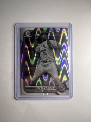 2022 Bowman Chrome #BDC-36 Jordan Walker Black & White RayWave ...