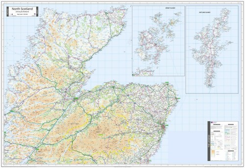 Ordnance Survey WALL Map of Northern Scotland - Road Map - Incls ...