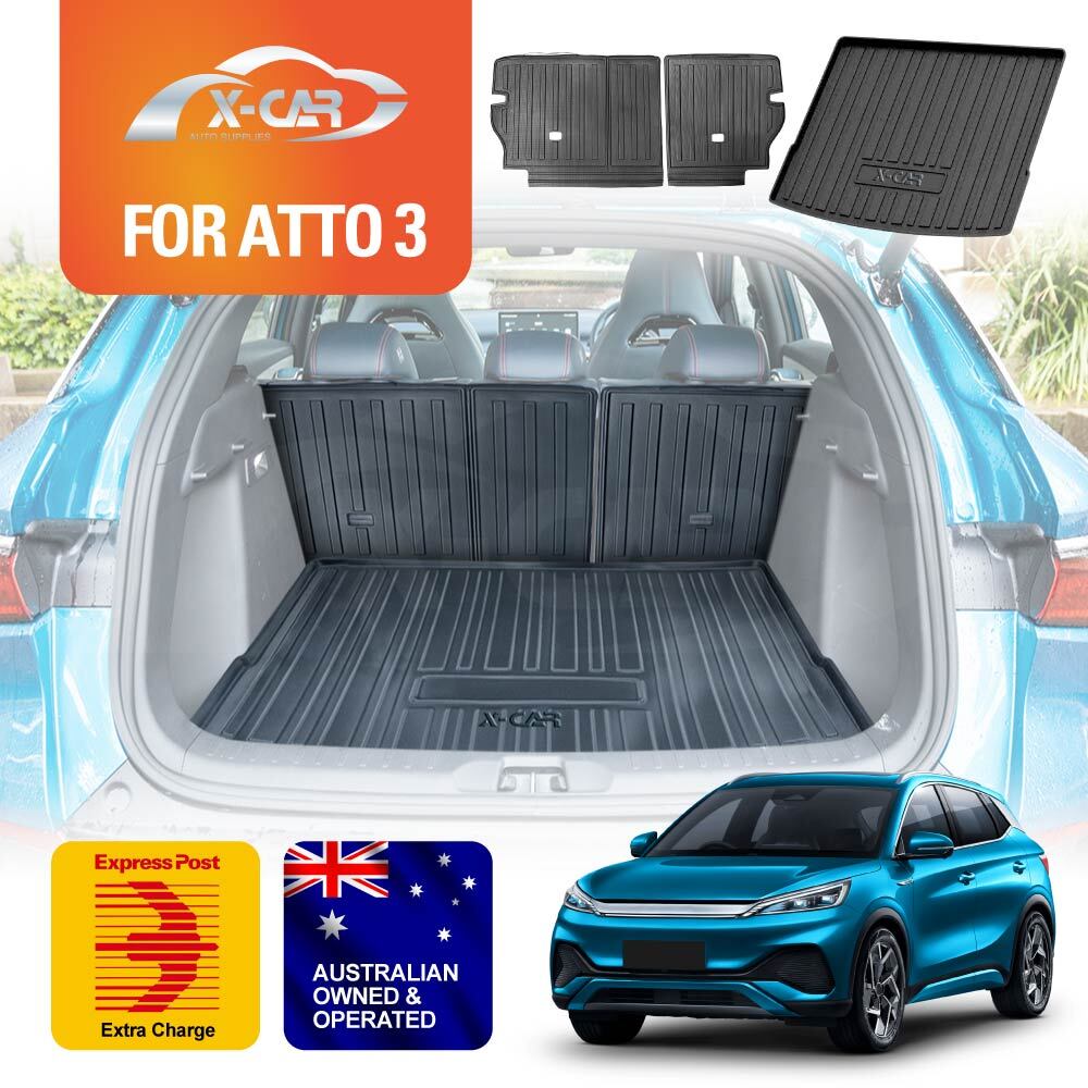 All-Weather TPE Boot Liner Cargo Back Seat Kick Floor Mats for BYD Atto ...