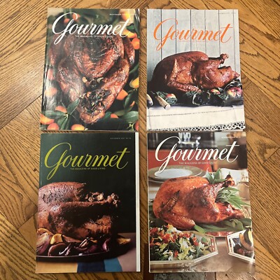 Lot of 4 Gourmet Magazines THANKSGIVING issues 1998, 2002, 2007, 2009 ...