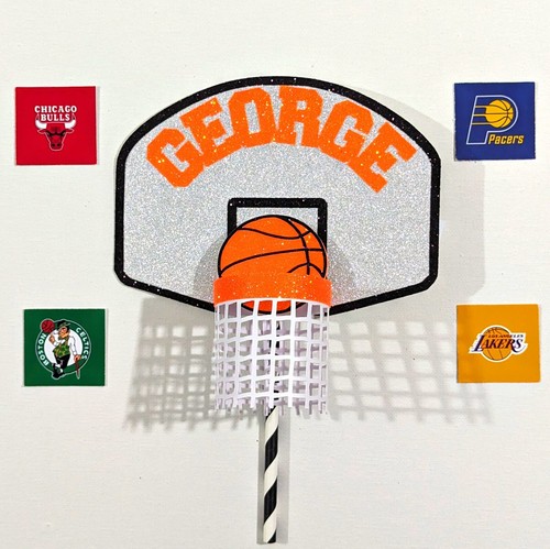 Basketball Themed 🏀 Cake Topper 3D Net & Ball Personalised Free ...