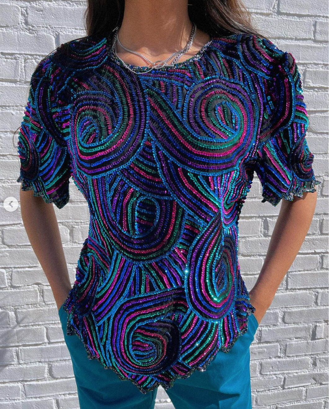 Rainbow Sequin Top - Gem