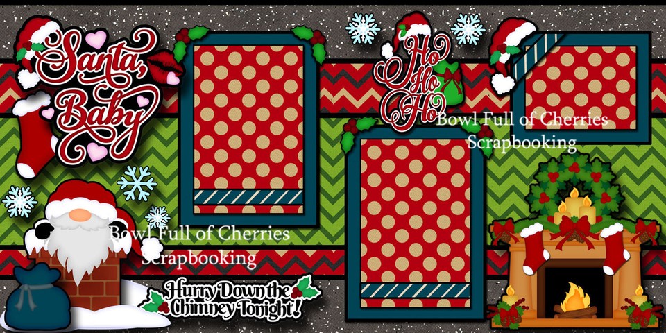 SANTA BABY Christmas 2 premade scrapbook pages paper piecing printed ...